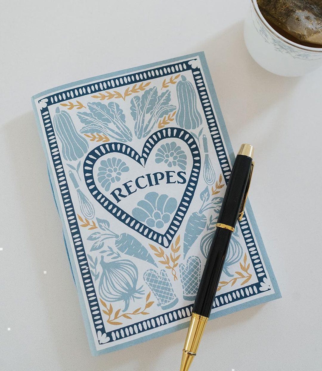 Recipe Journal Light Blue 5x7, Recycled Paper Journal, Indian Recipe ...