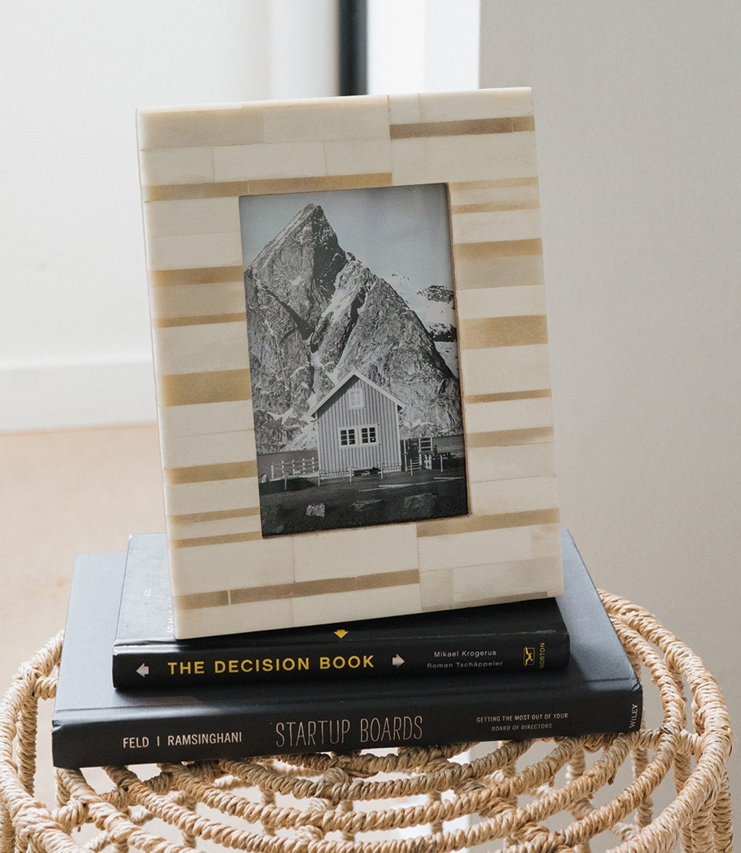 Boho Picture Frame, 4x6 Photo Frame, Hand Carved Frame, Bone Inlay ...