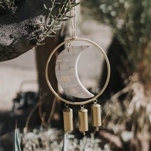Boho Wind Chime, Geometric Wind Chimes, Brass Mobile Wind Chimes, Bell ...