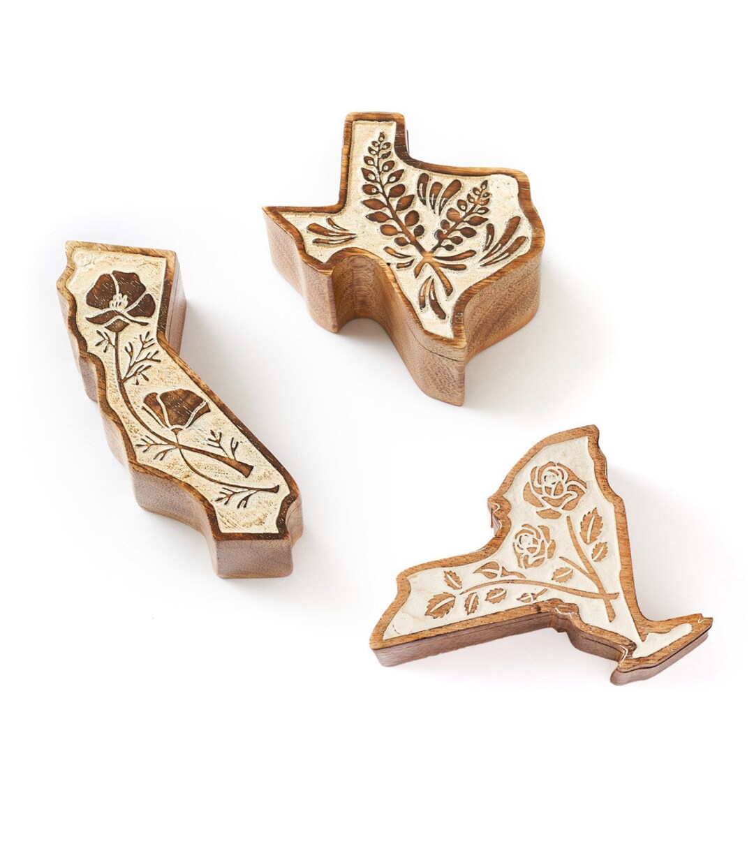 American States Shaped Wooden Boxes, Texas Gift, Texas State Box ...