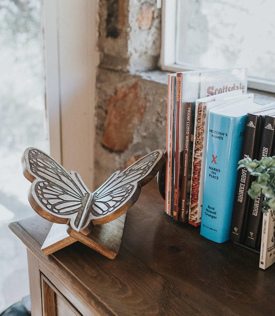 Butterfly Book Stand, Book Holder, Wooden Book Display, Butterfly ...
