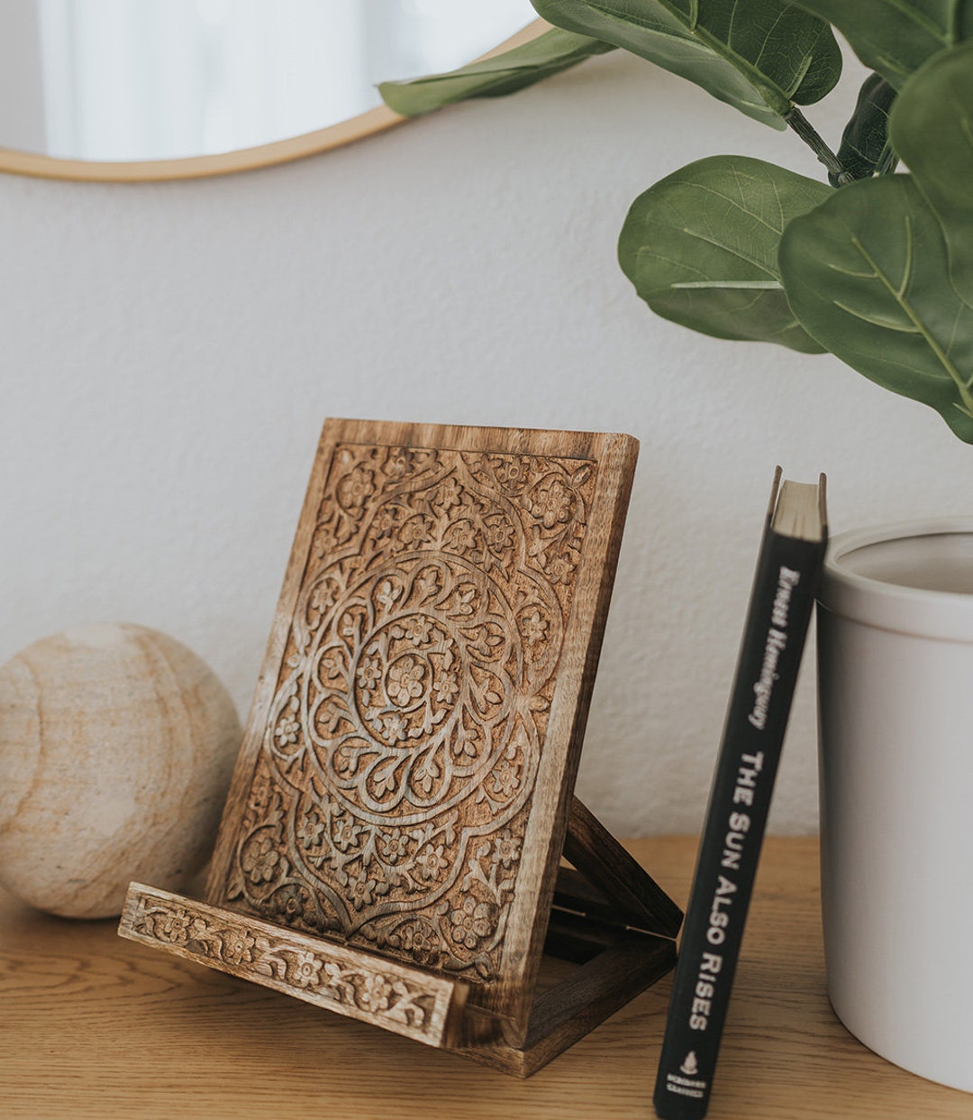 Hand Carved Cookbook Stand, Cookbook Holder, iPad Stand, Recipe Book ...