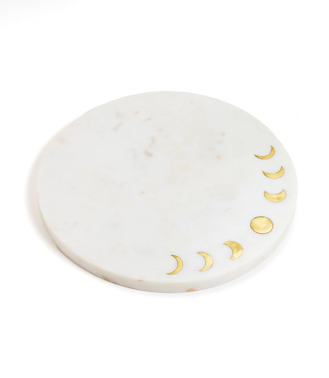 Mango Wood, Marble Cheese Board, Moon Phase Brass Inlay, Cheeseboard ...