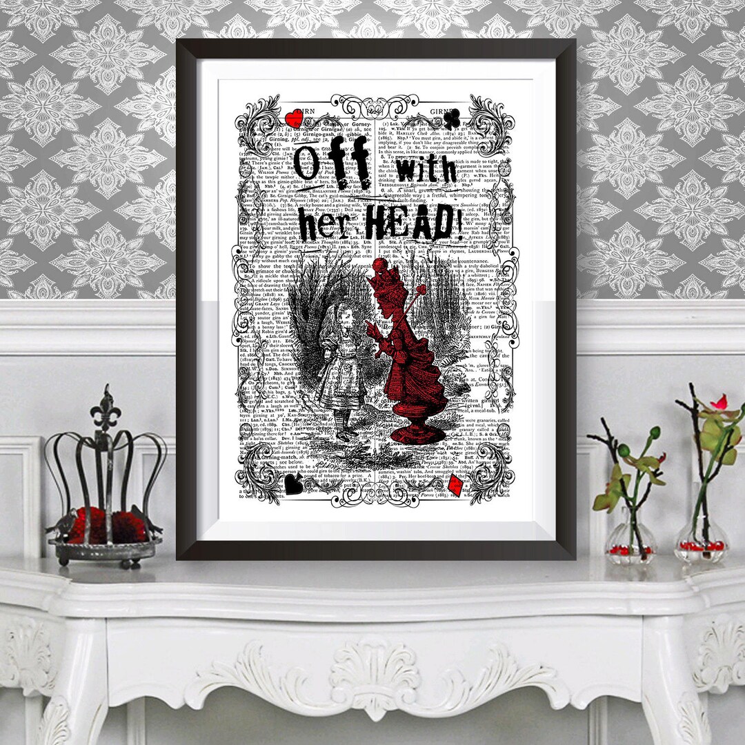 Alice in Wonderland Poster Print, Alice and the Queen of Hearts, Unique ...