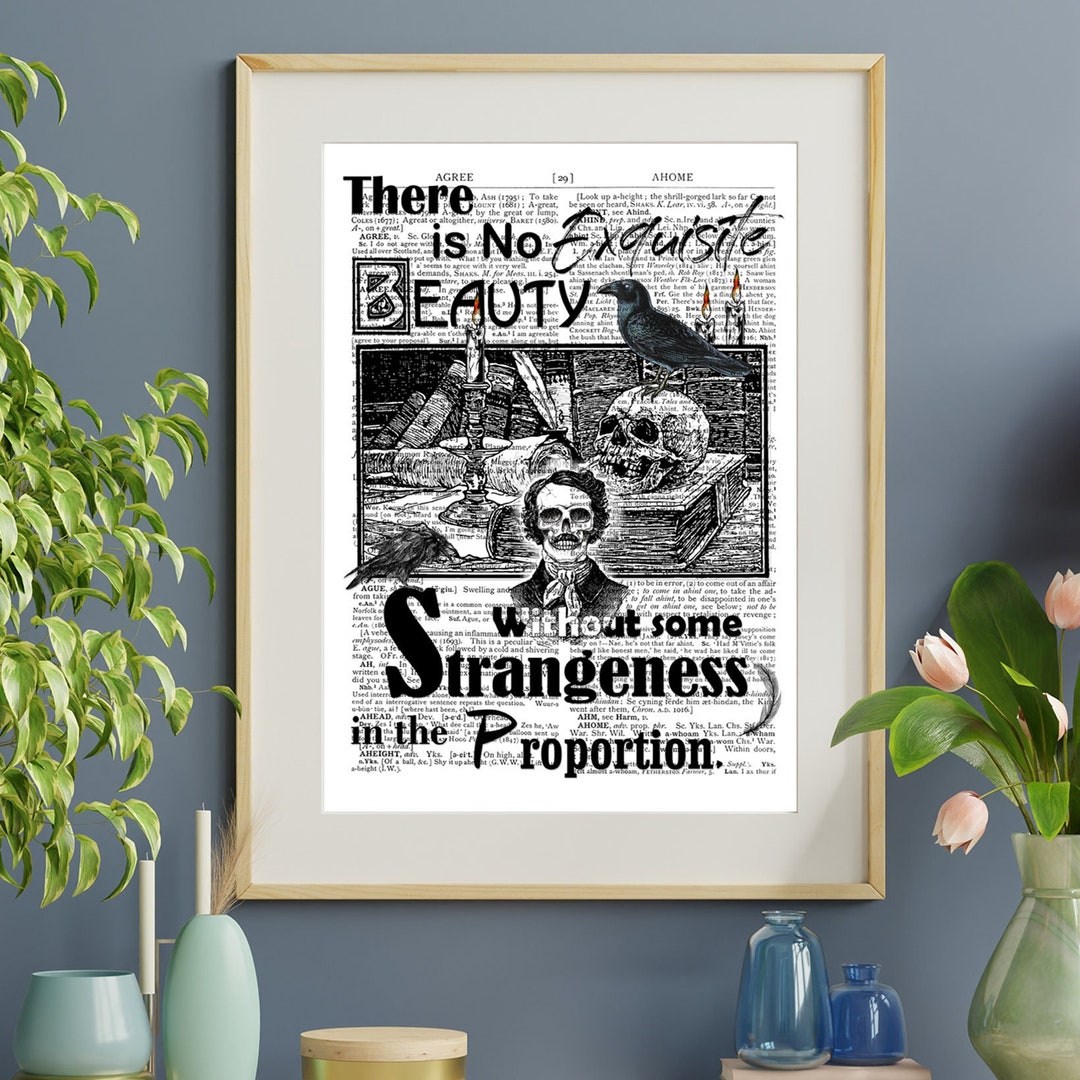 Edgar Allan Poe Quote, Dictionary Background Print, Beauty Quote, Poe ...
