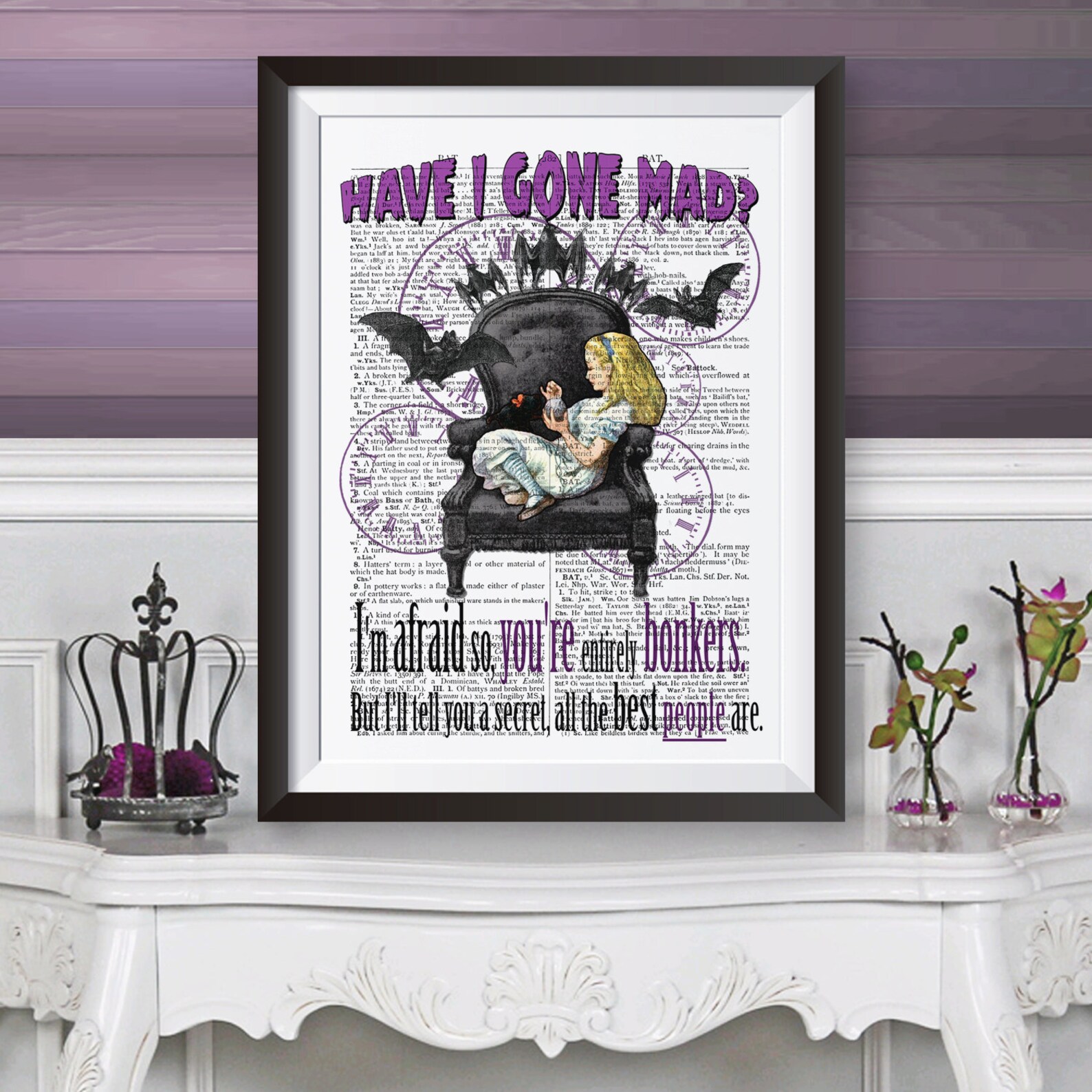 Gothic Alice in Wonderland Poster Print, Emo Goth Dark Wall Decor ...