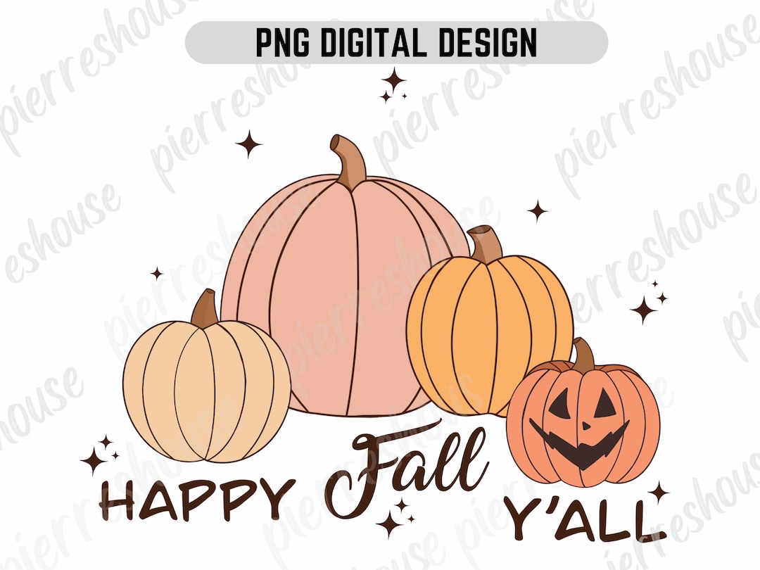 Retro Halloween PNG, Happy Fall Yall, Groovy Halloween Sublimation ...