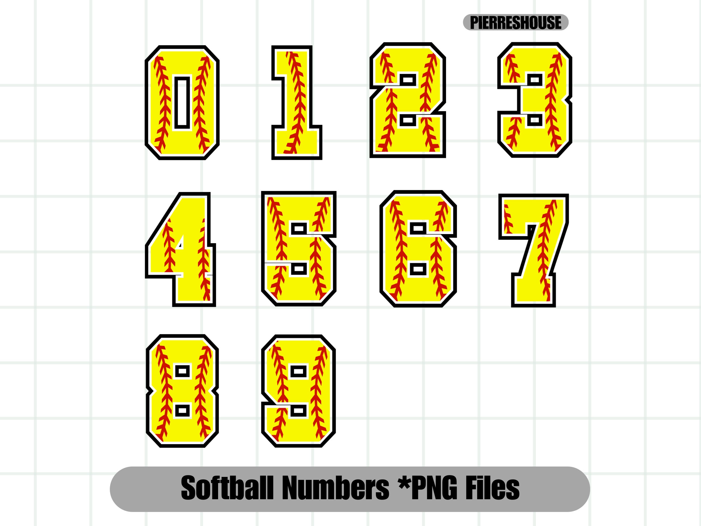 Softball Font, Softball Numbers, Softball Stitch, Softball Font Png ...