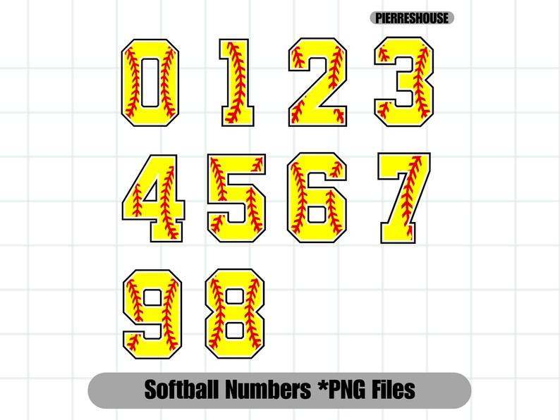 Softball Font, Softball Numbers, Softball Stitch, Softball Font Png ...