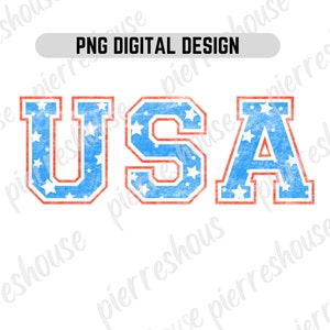 4th of July Png, Patriotic Png, Hand Drawn Letters, Red White and Blue ...