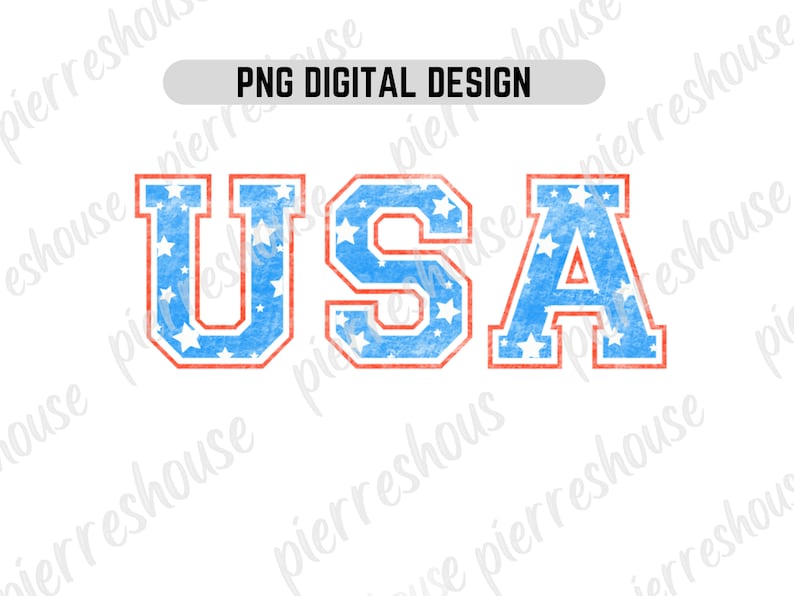 4th of July Png, Patriotic Png, Hand Drawn Letters, Red White and Blue ...