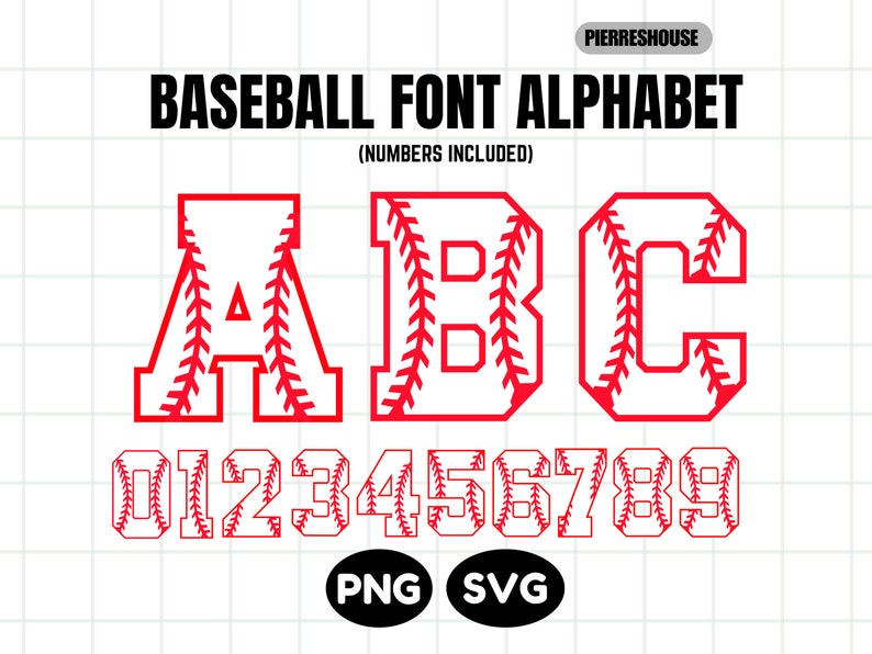 Baseball Font Svg, Baseball Png, Softball Stitch, Baseball Font Png ...