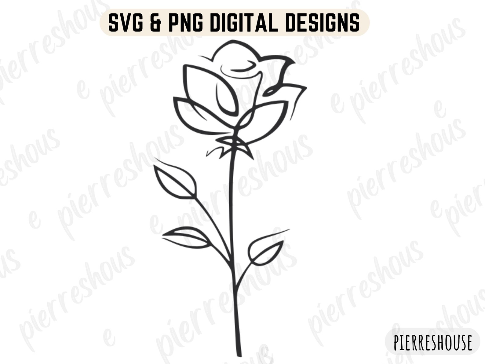 Rose Flower SVG, Floral Decoration SVG, Rose Svg, Flowers SVG, Flower ...
