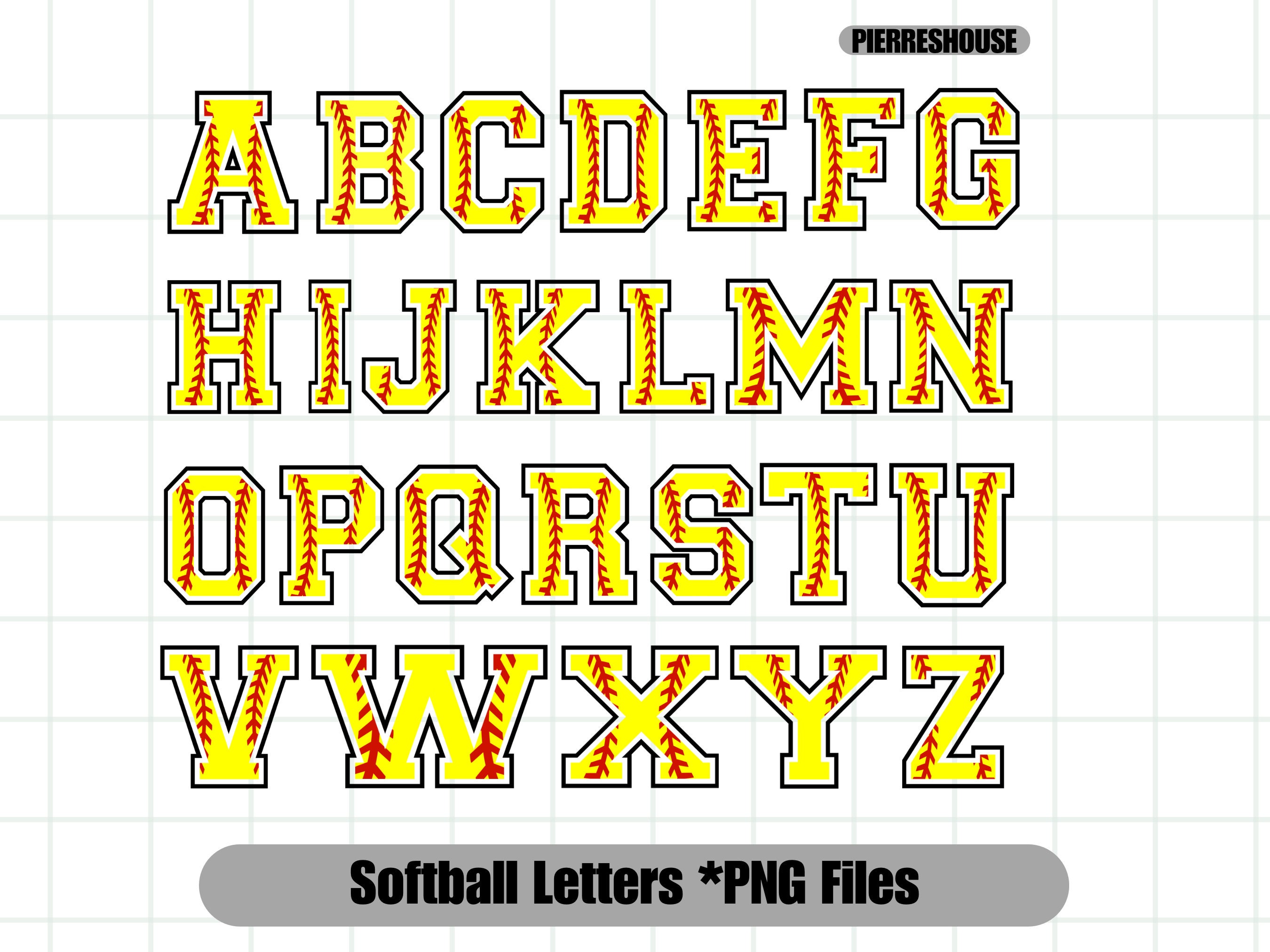 Softball Font, Softball Numbers, Softball Stitch, Softball Font Png ...