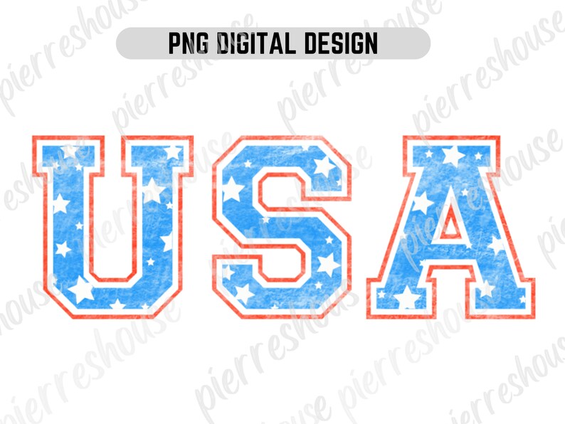 4th of July Png Patriotic Png Hand Drawn Letters Red White - Etsy