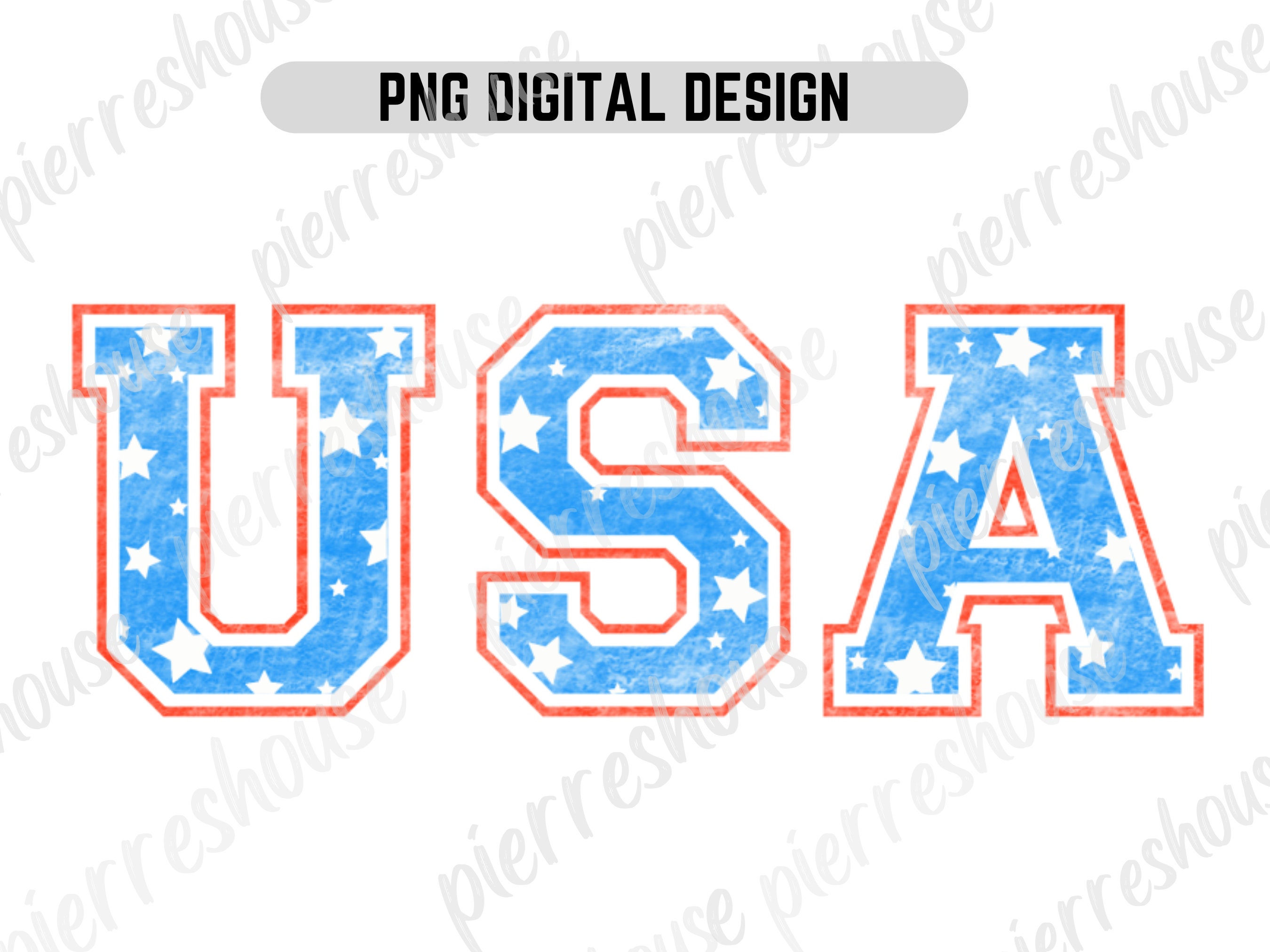 4th of July Png Patriotic Png Hand Drawn Letters Red White - Etsy
