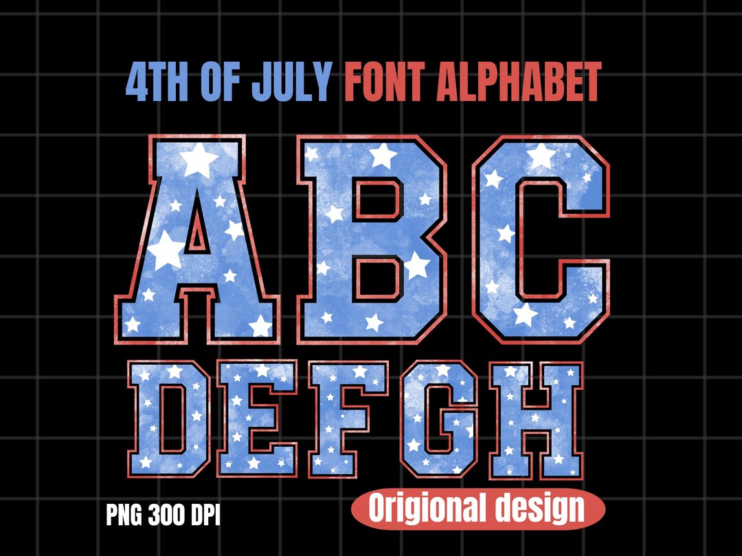 4th of July Font Png, Fourth of July T Shirt Design, Retro 4th of July ...