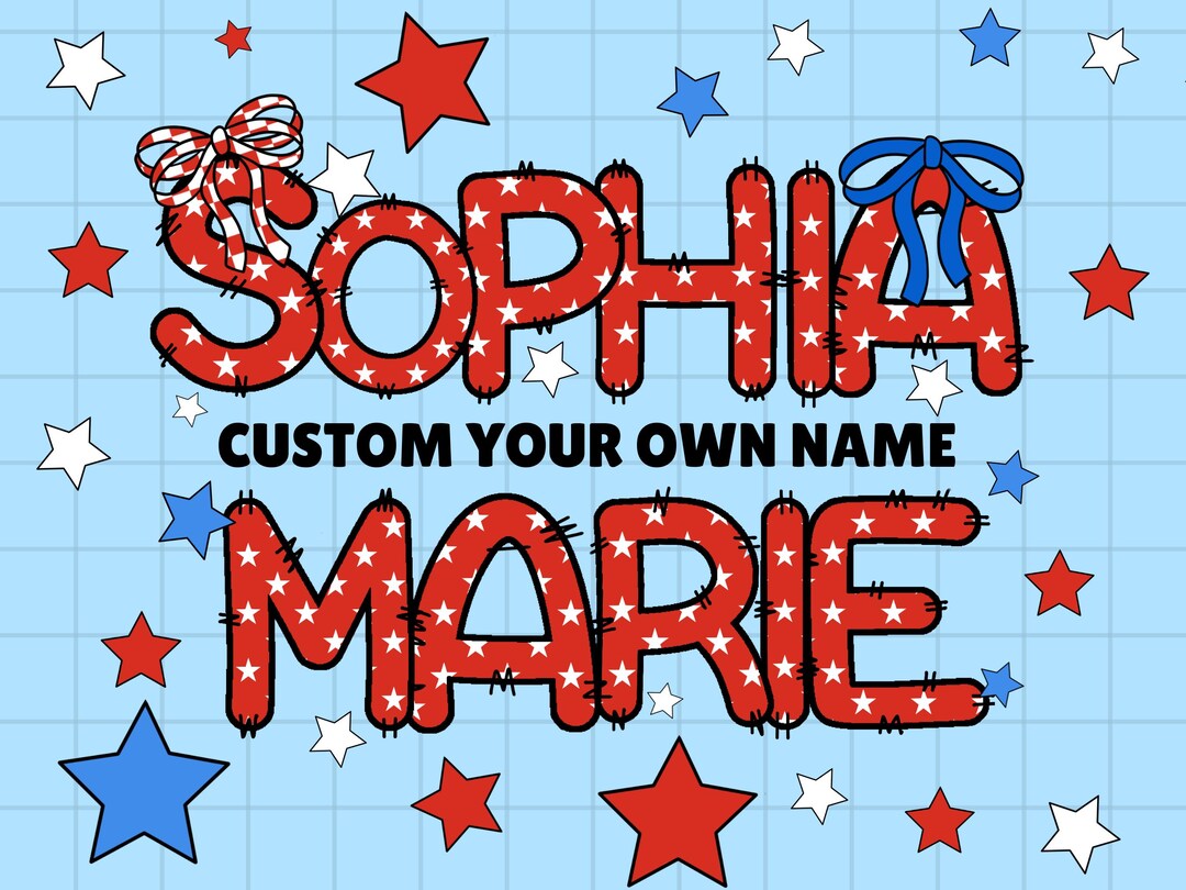 4th of July Alphabet PNG Bundle, Patriotic Letters With Bows | Red ...
