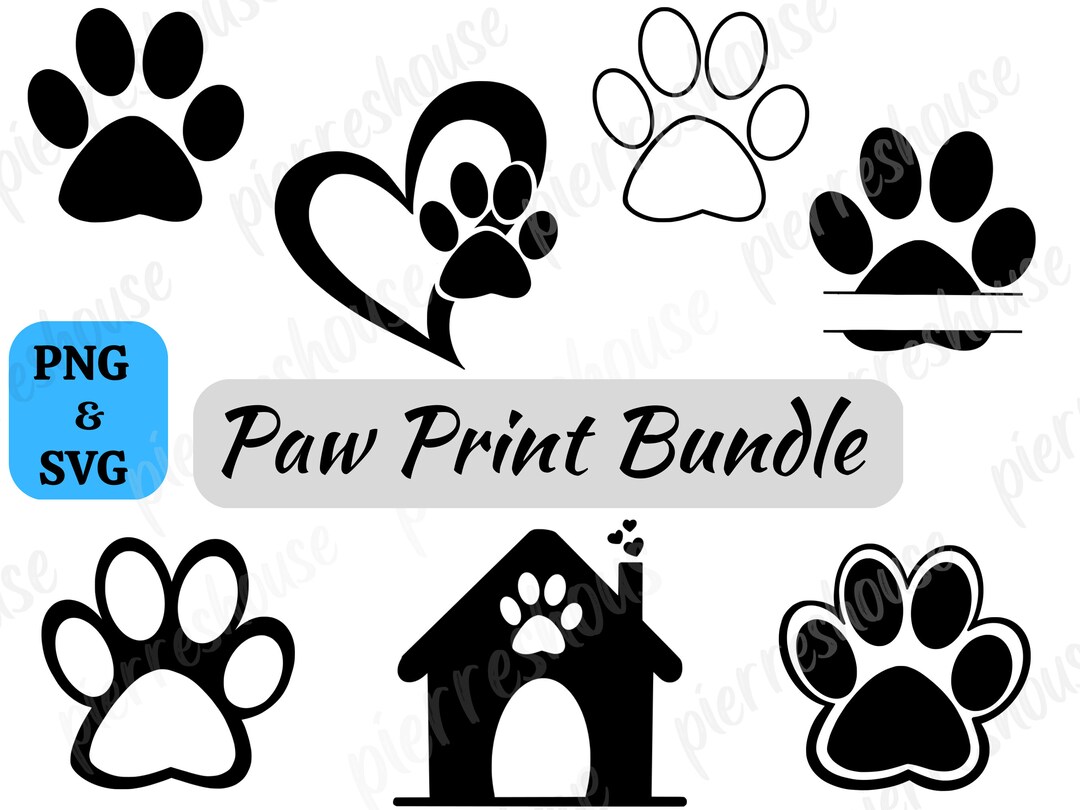 Paw Print SVG Bundle, Paw Print SVG, Dog,cat, Paw Print , Paw Print ...