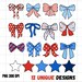 4th of July Alphabet PNG Bundle, Patriotic Letters With Bows | Red ...