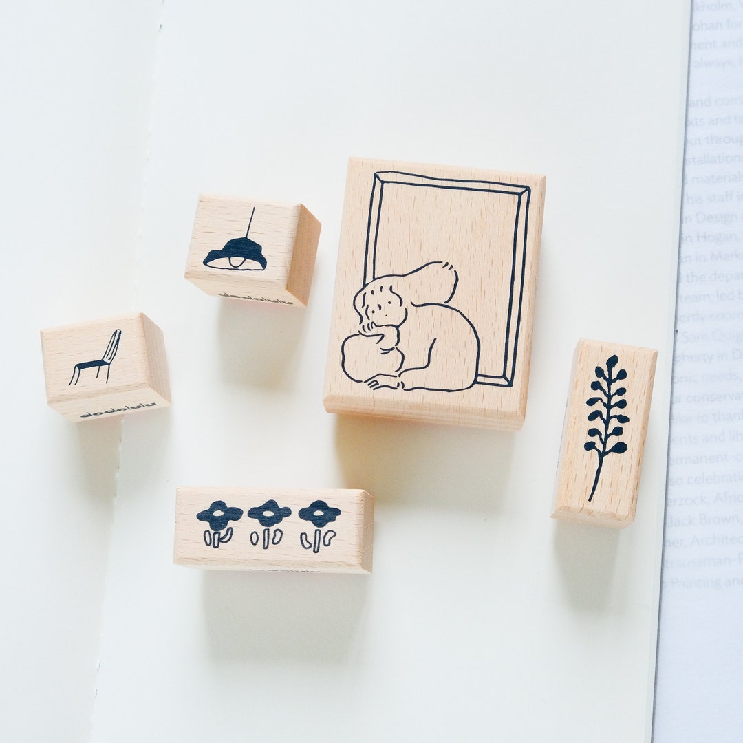 Journal Stamp Set - by the Window, Planner Stamp Set, Rubber Stamp Set ...