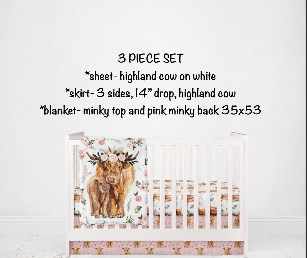 Highland Cow Theme Crib Bedding Crib Bedding Bedding for - Etsy