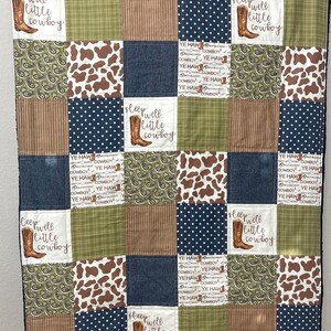 Baby Boy Quilt, Cowboy Quilt, Cow Print Quilt ,handmade Baby Blanket ...