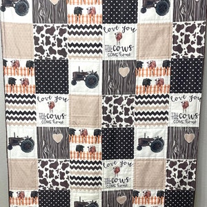 Baby Boy Quilt, Farm Quilt, Farm Nursery, Cow Quilt , Handmade Baby ...