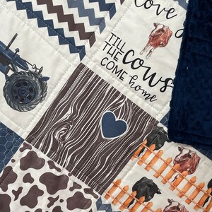 Baby Boy Quilt, Farm Nursery, Cow Quilt, Handmade Baby Blanket, Baby ...