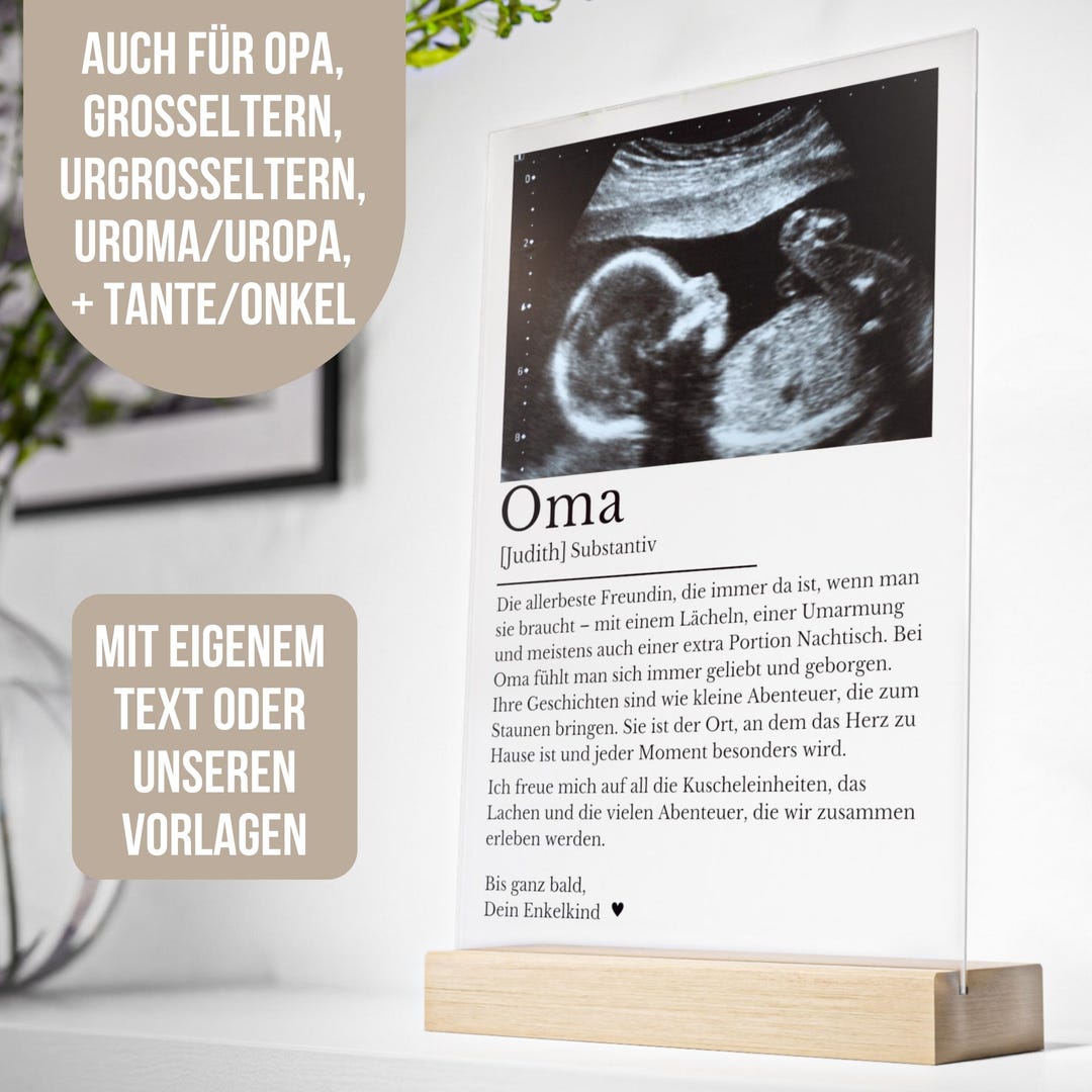 Du wirst Oma Opa Tante Onkel Uroma Uropa, personalisierte ...