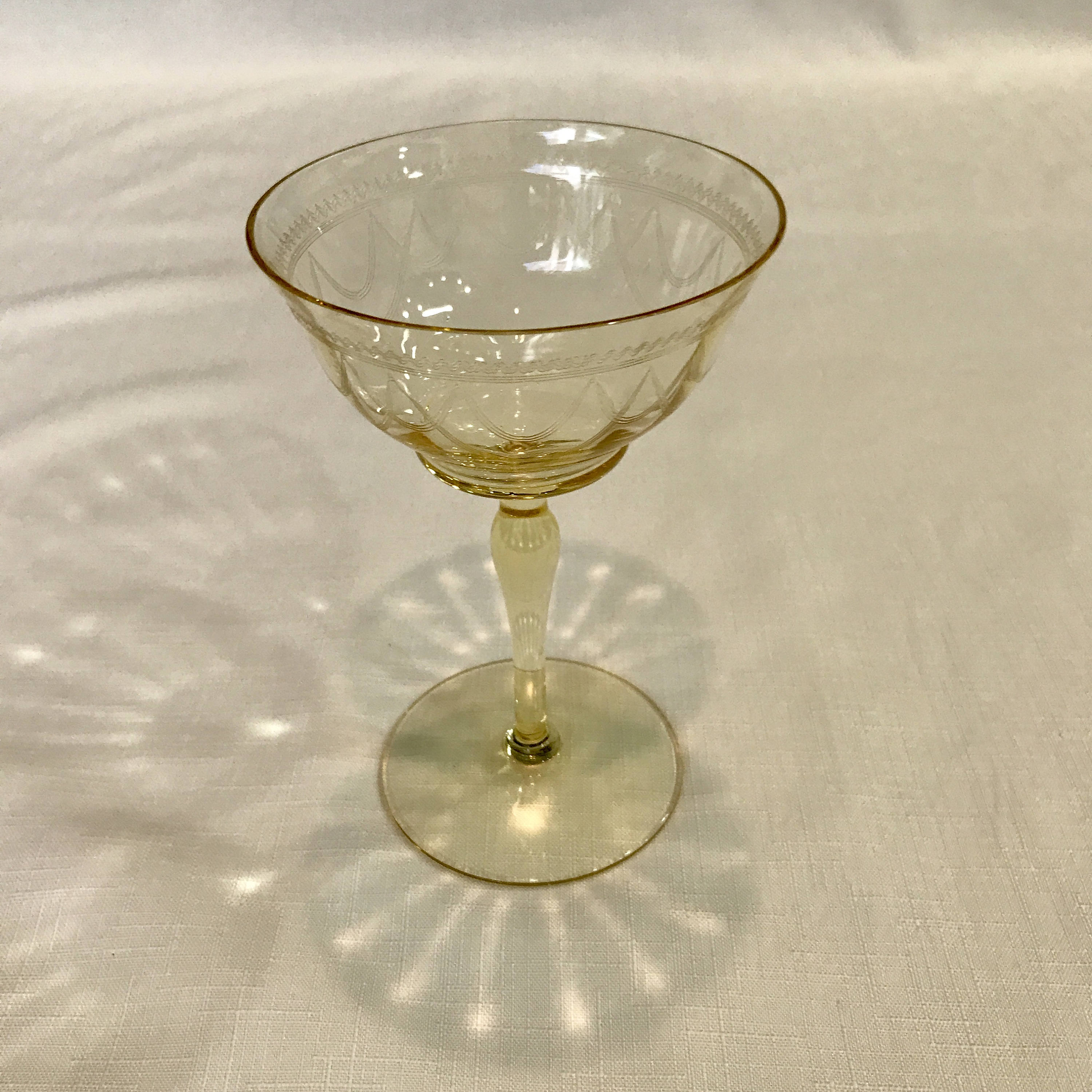 Tiffin Franciscan Crystal Champagne Stemware Vintage Yellow - Etsy India