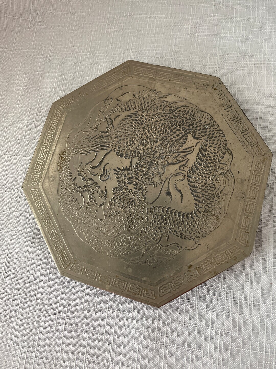 Antique Chinese Dragon Motif Octagon Metal Stand - Etsy