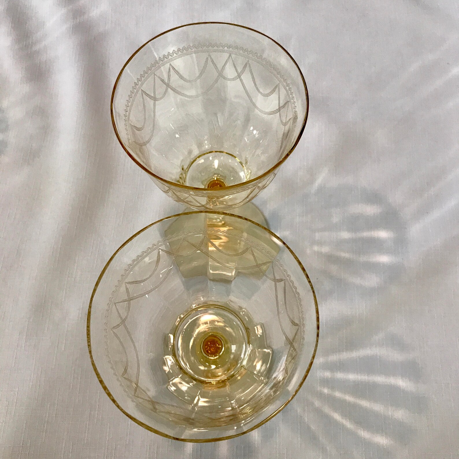 Tiffin Franciscan Crystal Goblet Vintage Elegant Yellow - Etsy