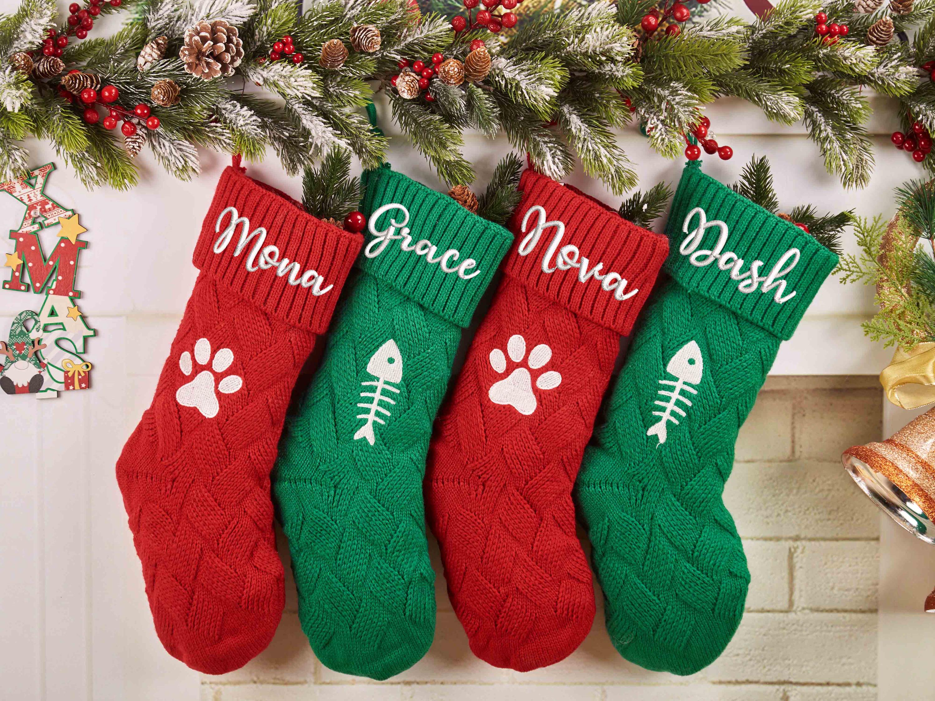 2025 Personalized Christmas Stockings,personalized Pet Paw Stockings ...