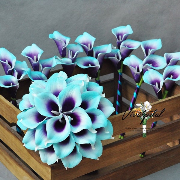 Purple and Turquoise Bouquet - Etsy