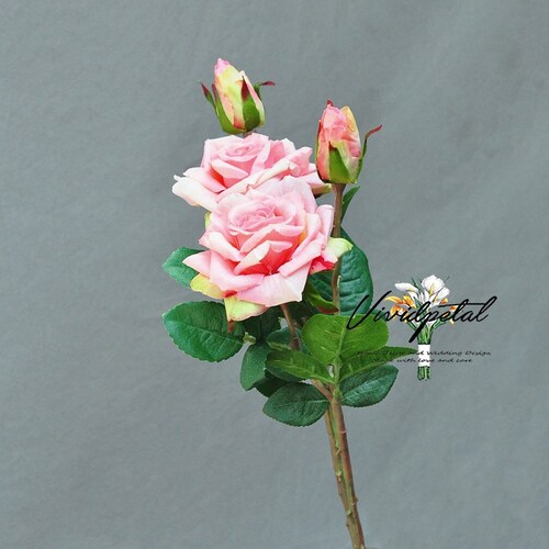 1 Stems Real Touch Rose Pink Rose Artificial Single Spray Silk - Etsy