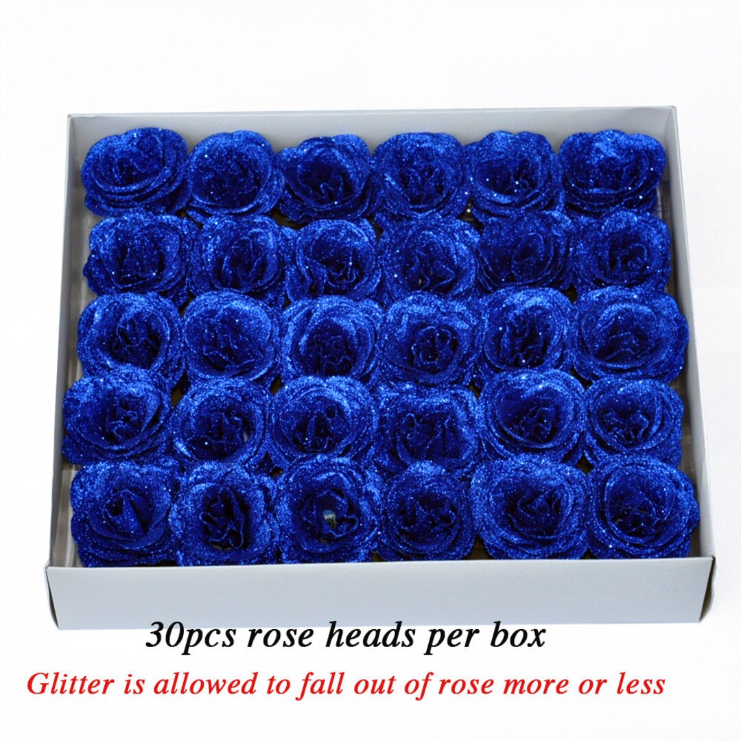 Glitter Rose/30pcs Royal Blue Glitter Rose/black Rose/dusty Pink Rose ...