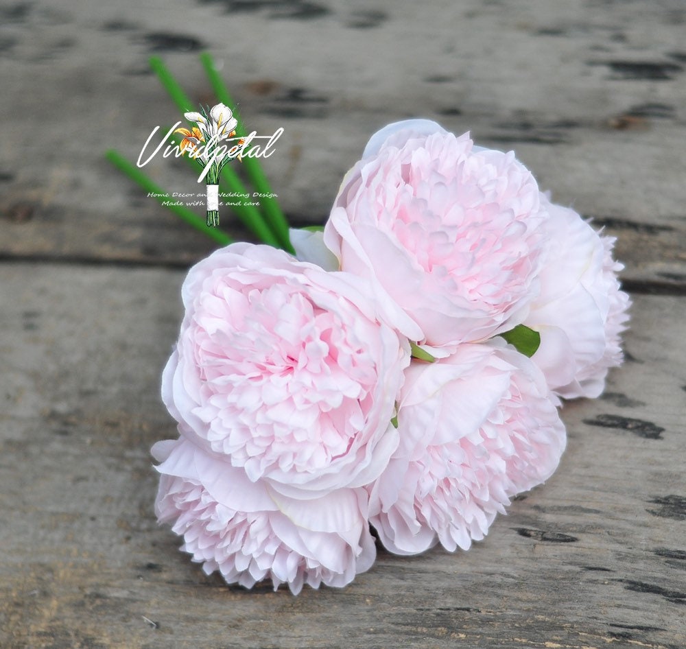 5pcs Blush Pink Light Pink Peonies for Bridal Bouquets - Etsy