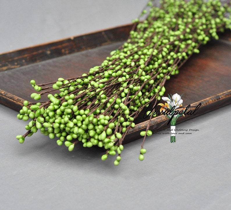 50pcs Spring green Pip Berries Branch Vines StemsDIY | Etsy