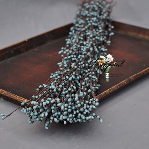 50pcs Pip Berry Stems,steel Blue Pip Berries,diy Materials Decoration ...