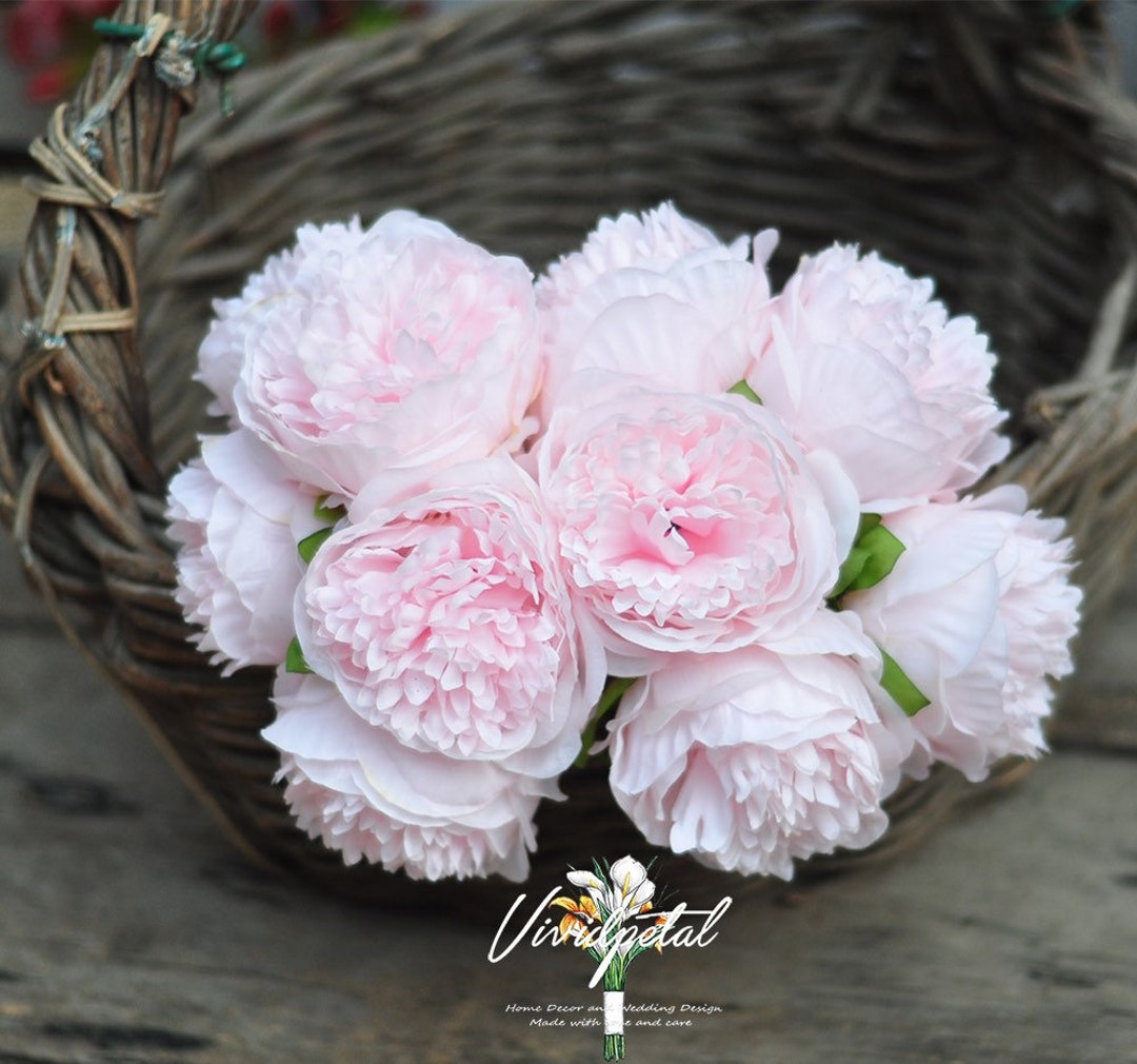 5pcs Blush Pink Light Pink Peonies for Bridal Bouquets - Etsy