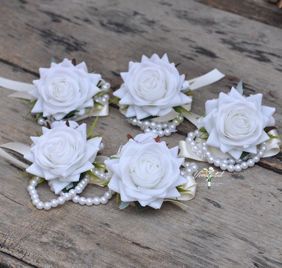 Wrist Corsage Choose Ribbon Colors Mother's Corsage Pearl | Etsy