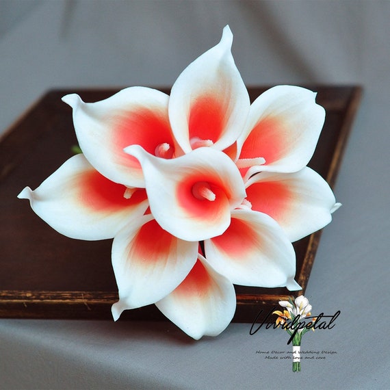 Real Touch Flowers Real Touch Calla Lily White Coral Picasso - Etsy