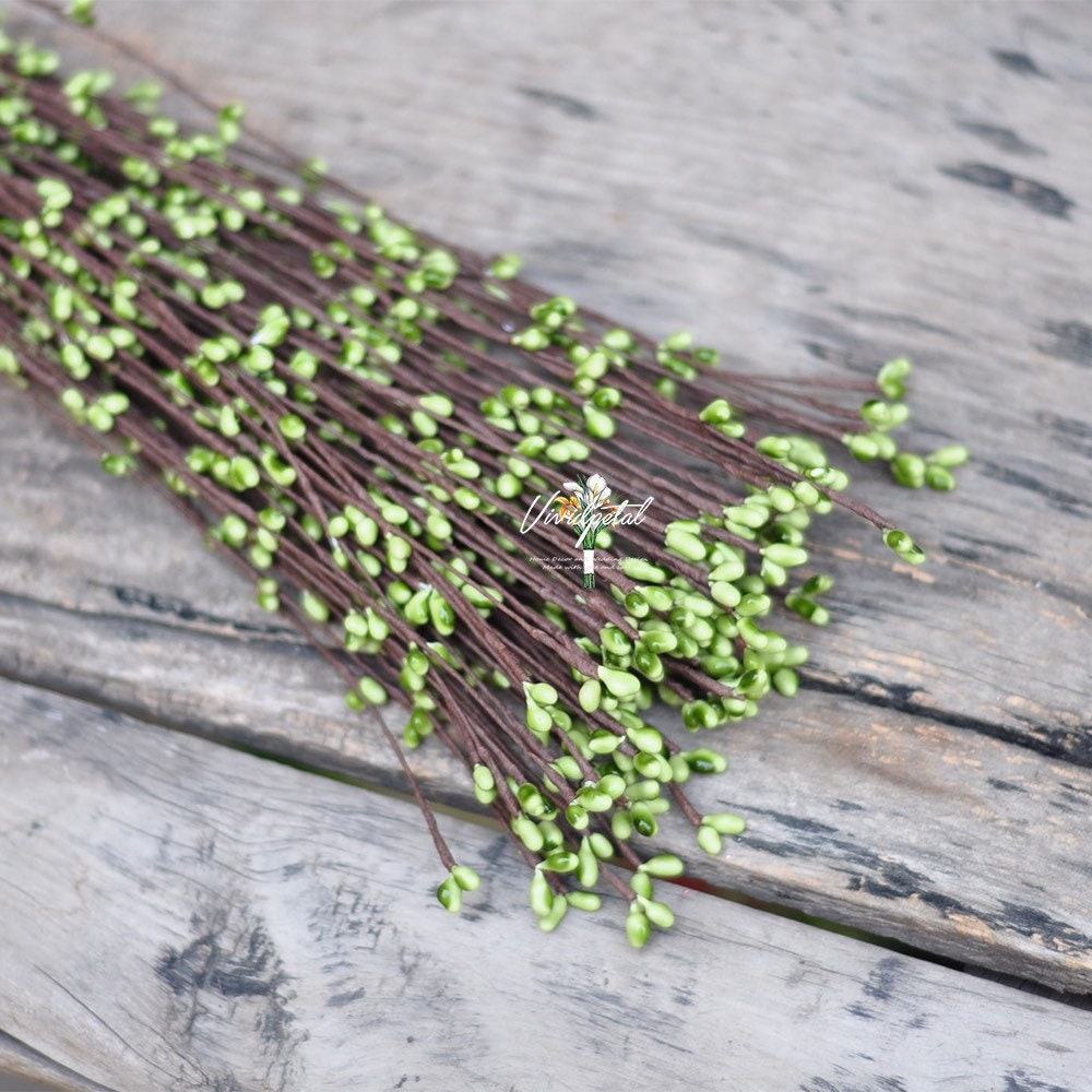 50pcs Spring Green Pip Berries Branch Vines Stemsdiy - Etsy