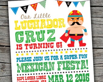 Lucha Libre Invitation - Etsy