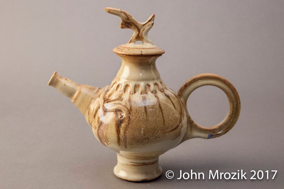 Marbled Golden-brown Artistic Teapot - Etsy