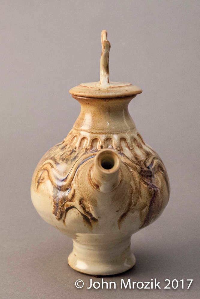 Marbled Golden-brown Artistic Teapot - Etsy