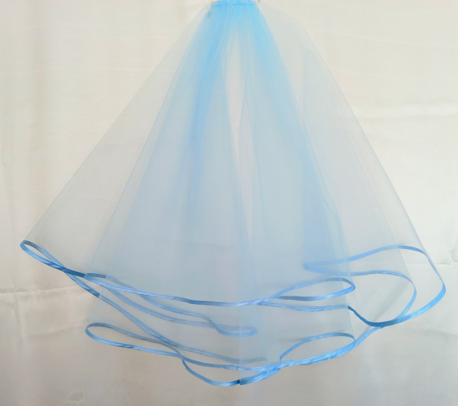 Light Blue Wedding Veil, Two Layers - Etsy