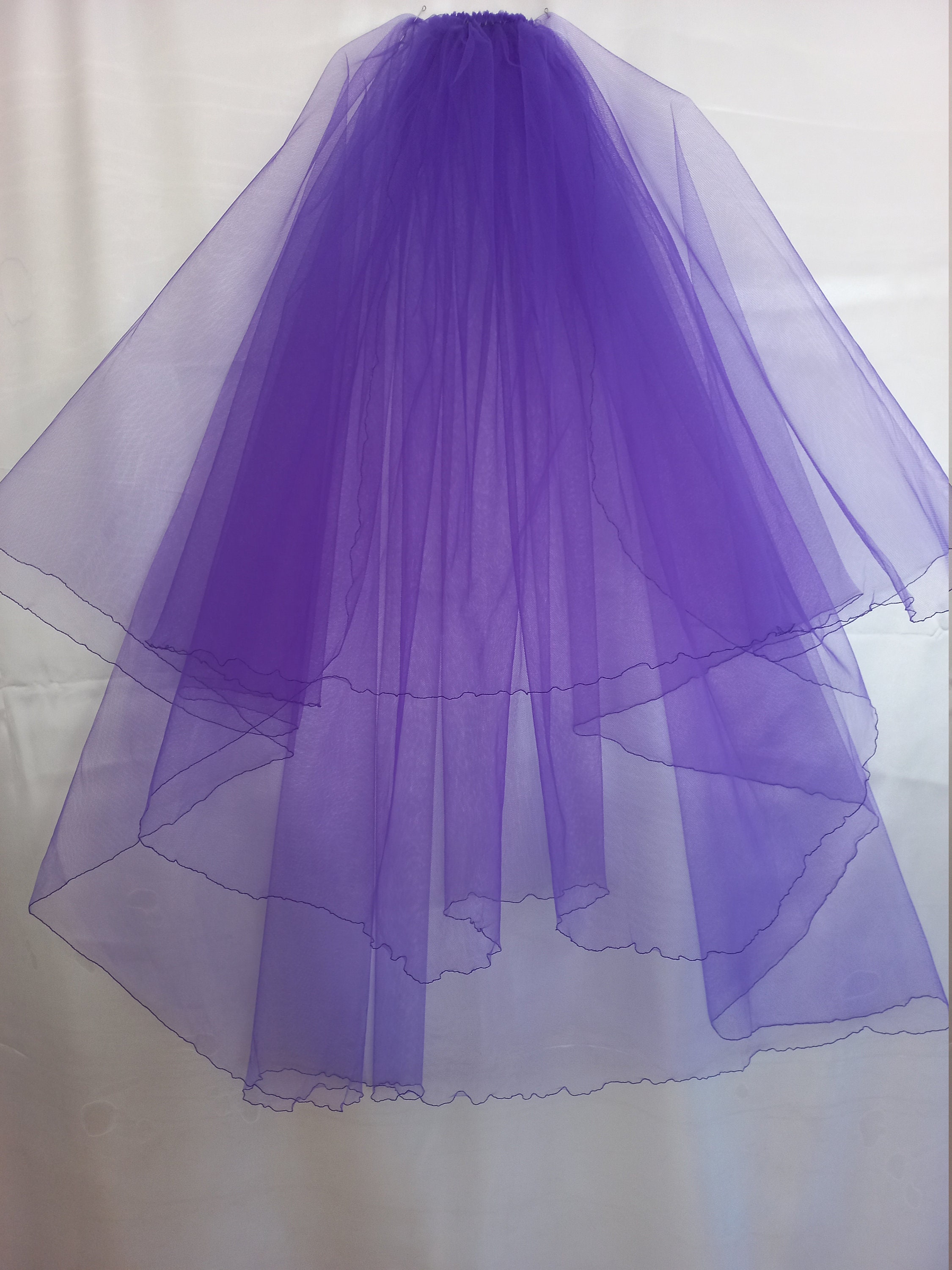 Purple Wedding Veil, Three Layers - Etsy