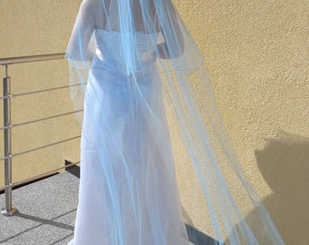 Royal Blue Wedding Veil Three Layers Royal Blue Satin - Etsy